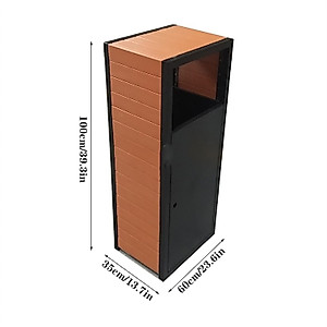 Outdoor Trash can with lid Outdoor Garbage Can Recycling Container, with Stable Paint Metal Frame and Top Cover, Large Capacity Waste Container for Indoor and Outdoor Use Gallon Large Trash Ca