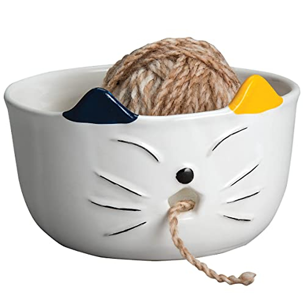 Fox Valley Traders Cat Face Yarn Bowl