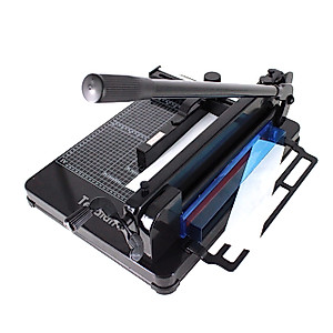 TEXALAN Heavy Duty Guillotine Paper Cutter - 400 Sheets Capacity, A4 12" Stack Paper Trimmer, Steel Base, Black