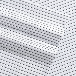 Nautica - Full Sheet Set, Deep Pocket Fitted Sheet and Pillowcase Set, Casual Home Decor (Skinny Yacht Stripe Grey, Full)