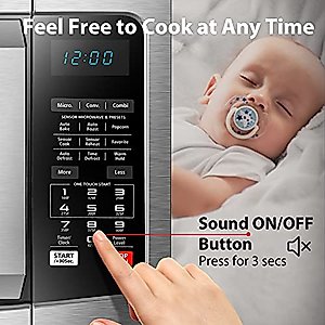 TOSHIBA 3-in-1 EC042A5C-SS Countertop Microwave Oven, Smart Sensor, Convection, Combi., 1.5 Cu. ft with 13.6 inch Removable Turntable for Family Size, Mute Function & ECO Mode, 1000W, Stainless Steel