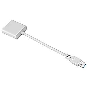 Mini USB to VGA Adapter, USB to VGA Cable Adapter Converter, USB 3.0 to VGA Adapter Cable for Computer (White)