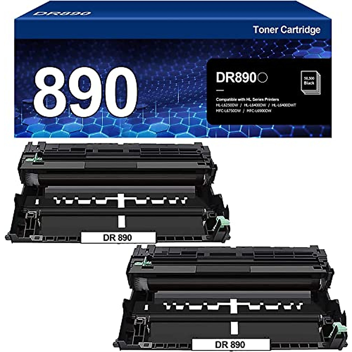 2 Pack Compatible DR890 DR-890 Drum Unit Replacement for Brother HL-L6400DW HL-L6400DWT HL-L6250DW MFC-L6900DW MFC-L6750DW