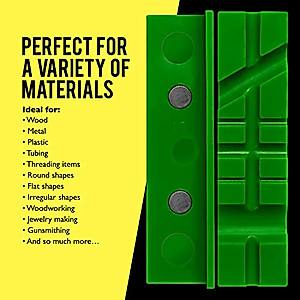 Vise Soft Jaws/Vice Jaw Pads - Magnetic - 4.5 Inch Length, Multi-Groove Design, Durable TPU Rubber Covers - Fit Wide Array of Vises/Vices and Blocks (4 5 6 In) - By Mission Automotive