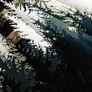 Ntlfup Deer Comforter Sets for Boys Kids Teens American Flag Camo Bedding Sets, Full Size Western Farmhouse Wild Animal Quilt Black White Home Decor 3 Pcs with 1 Comforter 2 Pillowcase