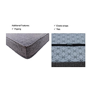 Ginsimar Custom Outdoor Furniture Cushion Covers, Chair Cushion Covers, Replacement Cushion Covers with Zipper, for couches and Sofas, only Cover, Customizable with 100 + Colors