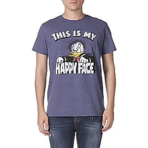 Disney Men's Donald Duck Happy Face T-Shirt, Navy Heather, 3X