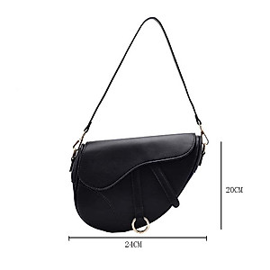 PURFANREE Women Trendy Small Clutch Purse Saddle Shoulder Bag Underarm Handbag Satchel HandBag Crossbody Bag