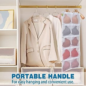 Laundry Bra Bags, 2 Pcs Bra Washing Bags, Lingerie Bags for Washing Delicates, Holds 10 A-C Cups Sizes, Underwear Brassiere Washing Bags with Zipper for Laundry Storage