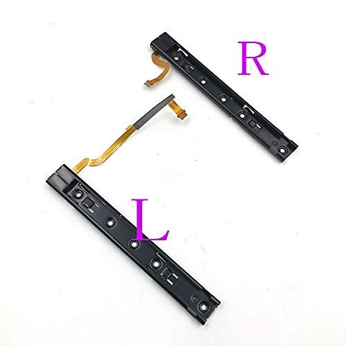 Left Right R L Slider Rail with Flex Cable Fix Part Replacement for Nintendo Switch NS NX Joy-Con Console (Left Slider Rail)