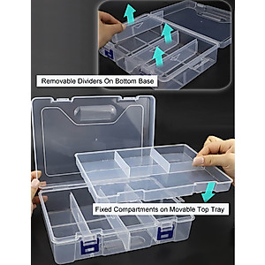Avlcoaky Tackle Box Fishing Tackle Box Organizer with Movable Tray Snackle Box Charcuterie Container Tacklebox for Snacks Plastic Organizer Fishing Box