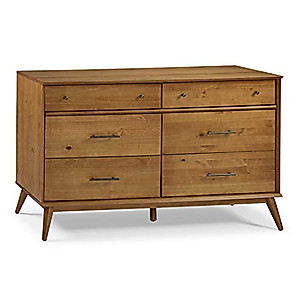 Camaflexi Mid-Century Solid Wood Dresser / 6 Drawers/Castanho Finish