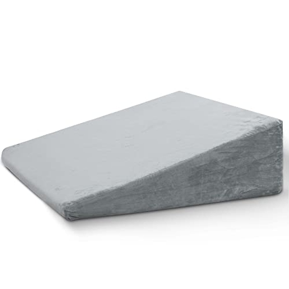 Bed Wedge Pillow with Memory Foam Top for Sleeping, 8 Inch Elevated Support Triangle Pillow for Reading and Rest, Bed Pillow for Legs and Back Support with Washable Cover