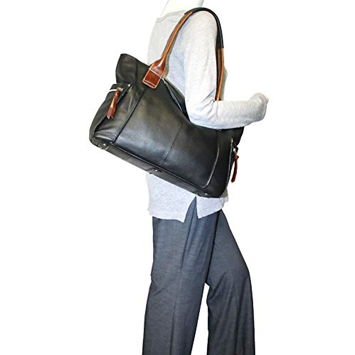 Brenna Leather Tote (Black)