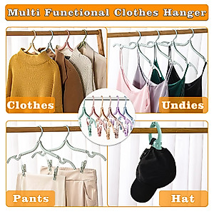 12 Pcs Foldable Travel Hangers with Clips, Collapsible Folding Hangers Drying Rack, Portable Clothes Hangers for Traveling, Cruise Ship Essentials (Multicolor)