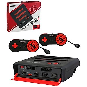 Retro-Bit Super RetroTRIO Console NES/SNES/Genesis 3-In-1 System - Red/Black