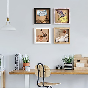 TJ.MOREE Small Shadow Box Frame 5 x 5 Shadowbox Display Case Wooden Picture Frame with Glass Wedding Memorabilia Medals Photos for Wall and Tabletop - Wood