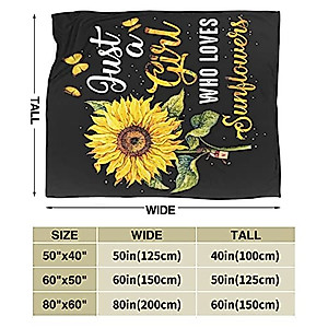 Sunflower Blanket Soft Lightweight Throw Blanket Comfortable Warm Bed Blanket for Bedroom Living Room Sofa Couch(50"x40")