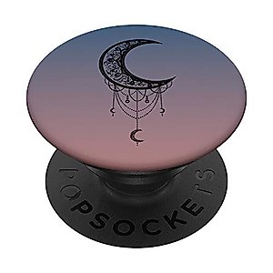 Beautiful Black Crescent Moon Dreamcatcher Silhouette PopSockets PopGrip: Swappable Grip for Phones & Tablets