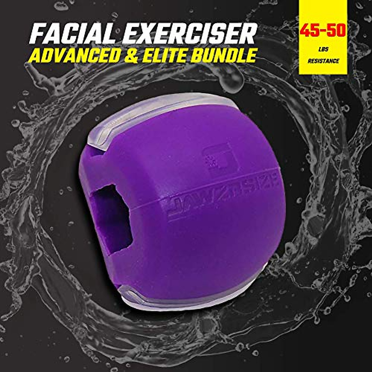 Jawzrsize Pop N Go and Custom Fit Jaw Enhancer Bundles- Jaw, Face, and Neck Exerciser and Toner (Custom Fit Advanced & Elite Bundle, Purple & Green)