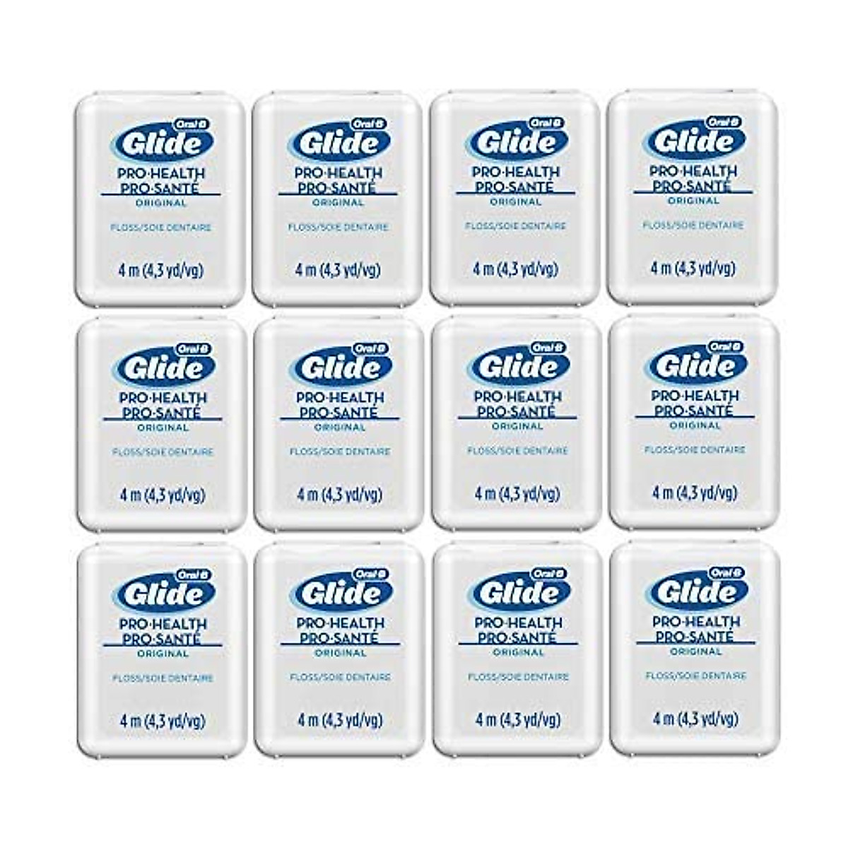 Glide Oral-B Pro-Health Original Floss, Small Size 4 Meters (4.3 Yards) - Pack of 12