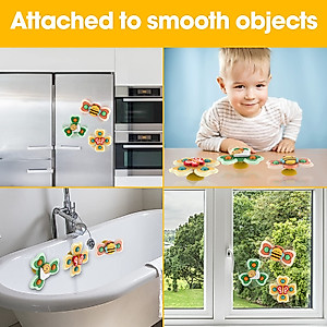 MANMI TOP,3pcs【2021 Upgraded】 Spinning Baby Toy with Section Cups,Suction Cup Spinner Toy,