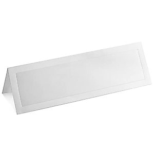 Place Cards - 60-Pack Large Tent Cards, Blank Foldover Table Placecards, Seat Assignment for Wedding, Holiday Dinner, Restaurant Reservation, Laser and Inkjet Printer Friendly, 3.5 x 11 Inches