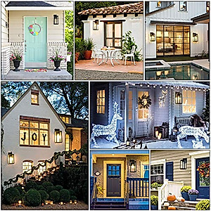 MAXvolador Outdoor Wall Lantern, Exterior Waterproof Wall Sconce Light Fixture, Matte Black Anti-Rust Wall Mount Light with Clear Glass Shade, E26 Socket Wall Lamp for Porch(Bulb Not Included)