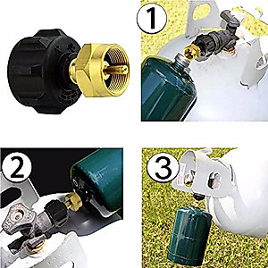 Seihao 2 Pcs Propane Refill Adapter LP Gas Cylinder Tank Coupler Universal for QCC1 / Type1 Propane Tank and 1 lb Throwaway Disposable Cylinder Solid Brass Propane Bottle Connector