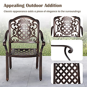 VcJta 2PCS Aluminum Outdoor Armchairs, Patio Metal Chairs with Ergonomic Curved seat - Stylish Seating for Your Garden