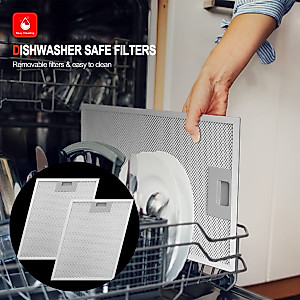 36" Range Hood, GASLAND Chef GR36BP Curved Glass Wall Mount Range Hood Black, 3 Speed 450 CFM Ducted Kitchen Hood with LED Lights, Push Button Control, Convertible Chimney, Aluminum Filter