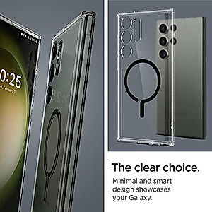 Spigen Ultra Hybrid OneTap Metal Ring MagFit Compatible with MagSafe Designed for Galaxy S23 Ultra Case (2023) - Black