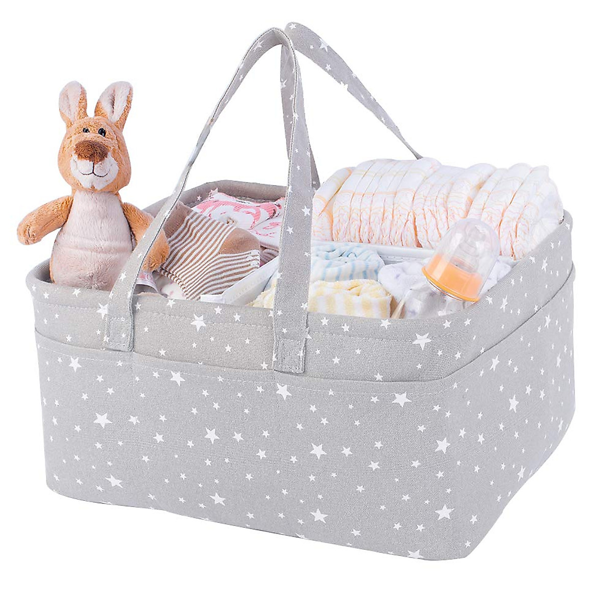 QiANBiRD Baby Diaper Caddy Organizer Storage Basket for Girl Boy Shower Gifts Portable Large Nursery Holder Tote for Changing Table or Car Newborn Essentials Baby Registry Must Haves Item…