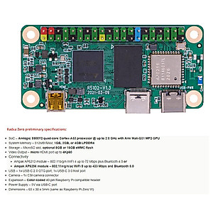 Radxa Zero Quad-core Mini Development Board, A Powerful Alternative to Raspberry Pi Zero W (2G Ram 8G Emmc)