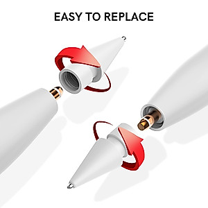 Delidigi Pencil Tips for Apple Pencil 2nd 1st Gen, Apple Pencil Pro & USB-C, Upgraded Metal Wear-Resistant Pen Like Tips, Fine Point Precise Control Tips for Apple Pencil