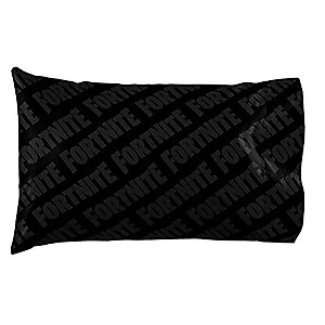 Jay Franco Fortnite Tonal Logo Black Variant 1 Single Pillowcase - Double-Sided Super Soft Bedding