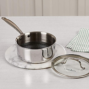 Copper Chef Titan Pan, Try Ply Stainless Steel Non-Stick Frying Pans, 2 QT Sauce Pan with Lid
