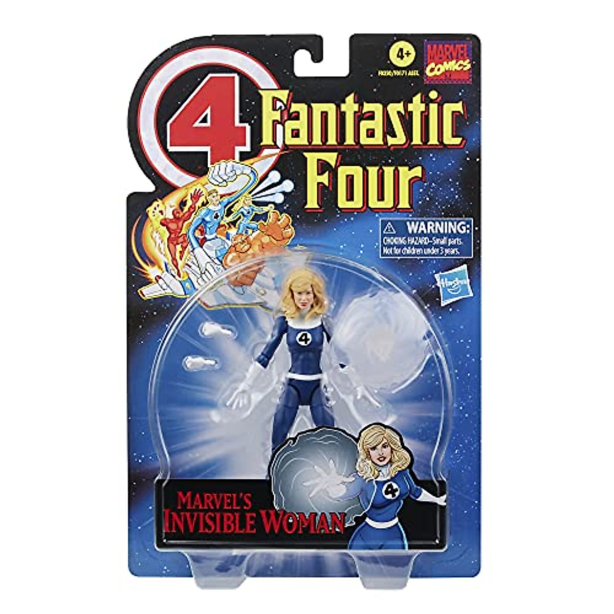 Marvel Legends Series Retro Fantastic Four Marvel's Invisible Woman 6-inch Action Figure Toy, Includes 3 Accessories , Blue