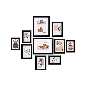 eletecpro 10 Pack Picture Frames, Including 4Pcs 4x6, 4Pcs 5x7, 2Pcs 8x10 Picture Frames Collage Wall Decor or Tabletop Display, Multiple Sizes Gallery Wall Frame Set, Black