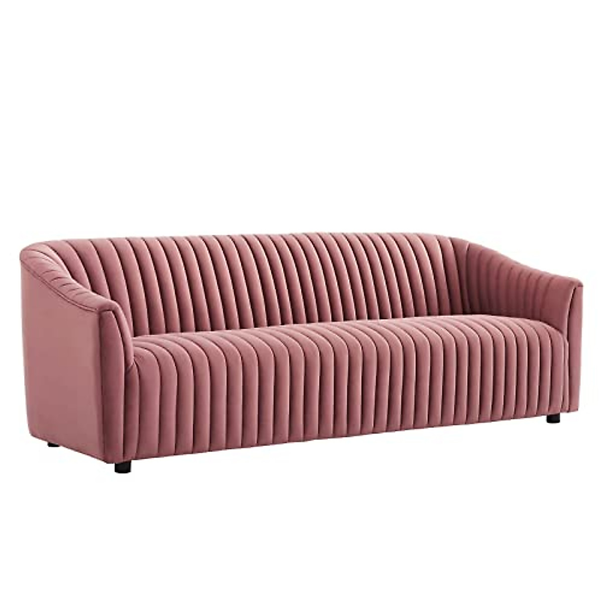 Modway Announce Performance Velvet Channel Tufted Sofa, Dusty Rose