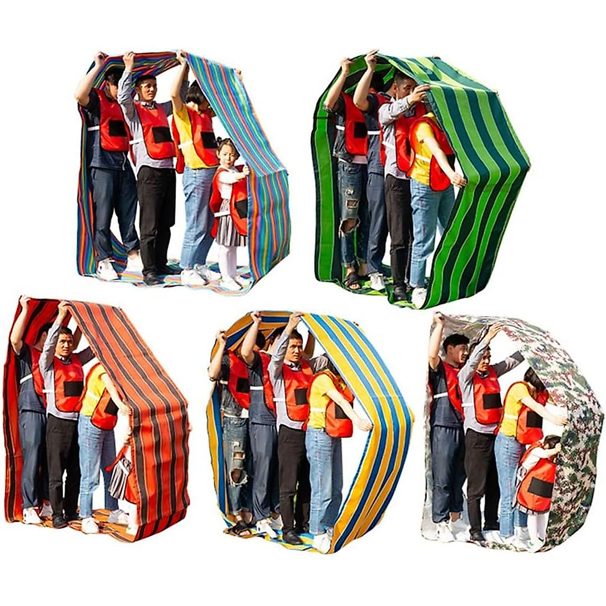 5PCS Teamwork Games Playing Run Mat Kids Adult Teamwork Outdoor Carnival Field Day Fun Running Game with Storage Bag (Size : Adult-20M/26FT)