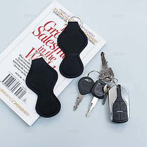 AUEAR, Lip Balm Holder Key Ring Lanyard Lipstick ChapStick Key Chain Holders for Group of Coworkers (10 Pack, Black)