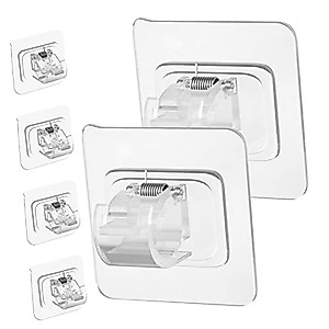 XENITE Shower Curtain Hooks 6pcs Towel Drilling Bracket Curtain Mount Nail Brackets Free Drill Holder Hooks No Rod Plastic Clips Storage Adhesive Hangers Wall Holders Supports Curtain Hooks Brackets (