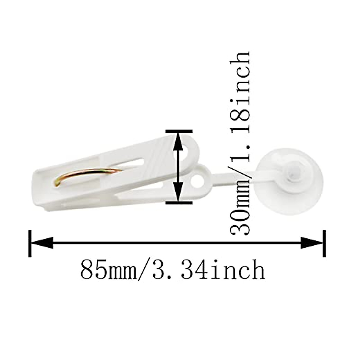 HSCGIN 6pcs Suction Cup Clips 85x30mm White Plastic Round Suction Cup Clamp Holder for Hanging Home Office Accessories