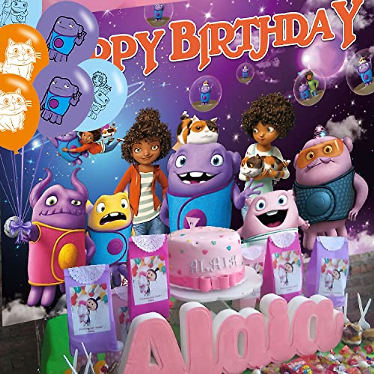 Home Movie Backdrop Birthday Banner for Home Movie Birthday Party Supplies Cartoon Adventure Home Photograph Background Photo Booth 5x3ft