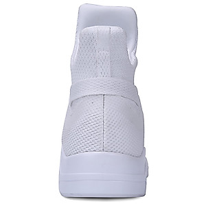 Soulsfeng Mens Casual High Top Sneakers Breathable Mesh Knit Ankle Boots Athletic Shoes(Men 11 US=EUR45) White