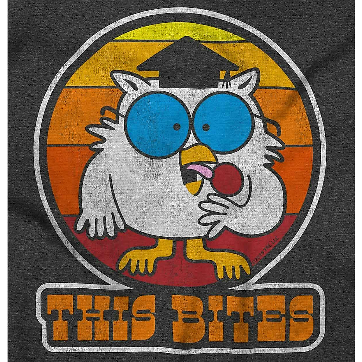 This Bites Funny Mr Owl Tootsie Pop Graphic T Shirt Men or Women Dark Heather