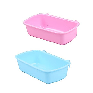 Small Animal Feeder Bowl Basic Dish Covenient Hanging Cups - 2 Pack Bath Food Water Bowls for Birds Hamsters Mice Rats Small Pets