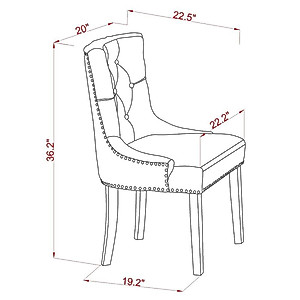 East West Furniture LAFR9-71-02 9 Piece Dining Room Table Set Includes a Rectangle Kitchen Table with Removable Leaf and 8 Light Beige Linen Fabric Parson Chairs, 42x92 Inch, Jacobean
