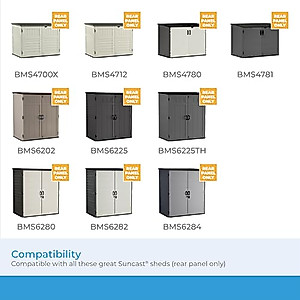 Suncast Horizontal and XL Vertical Shed Shelf Kit, Space-Saving Shelf for Outdoor Storage Sheds, 67" W x 10.25" D x 1.25" H, Black, BMSASHELFH2
